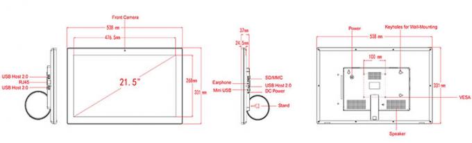 High Definition RK3399 21 Inch Android Tablet / All In One Touch Screen ...