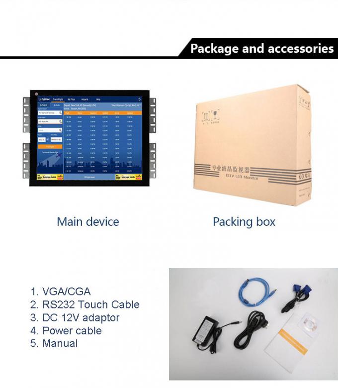 Rohs 21.5 Inch Touch Screen Monitor / Open Frame Lcd Monitor 1000cd/M2
