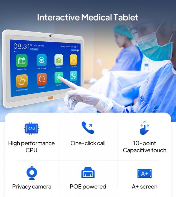 13.3 Inch RK3288 Medical Android Tablet | 1080p Wall Mounted NFC POE ...