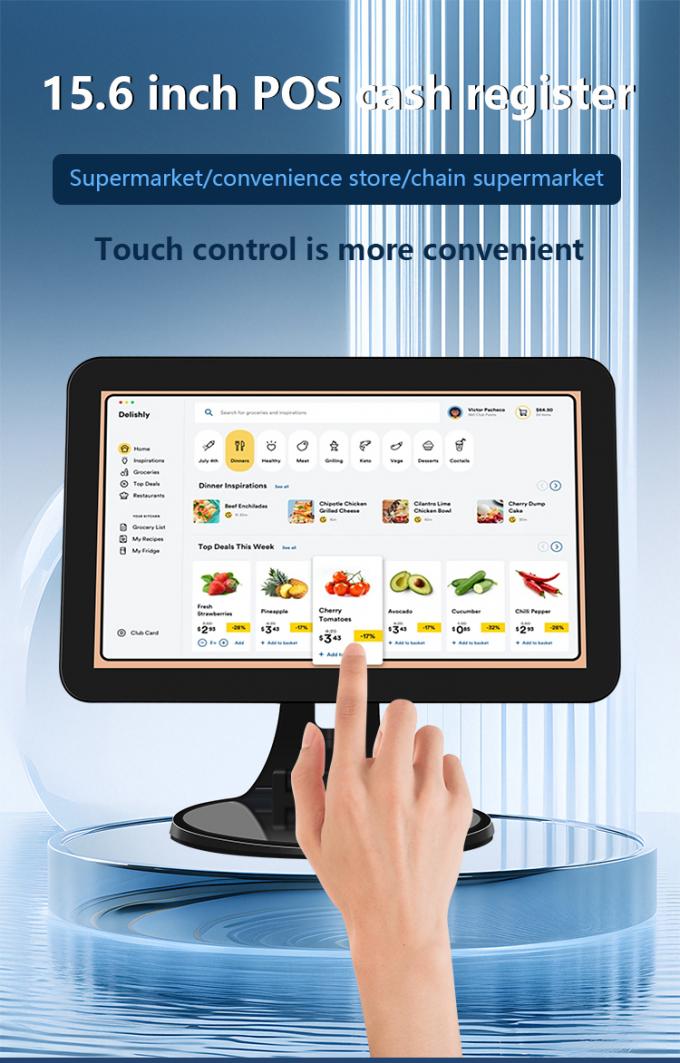15.6 Inch Desktop POS Terminal | N2840 Touch Screen Cash Register with ...