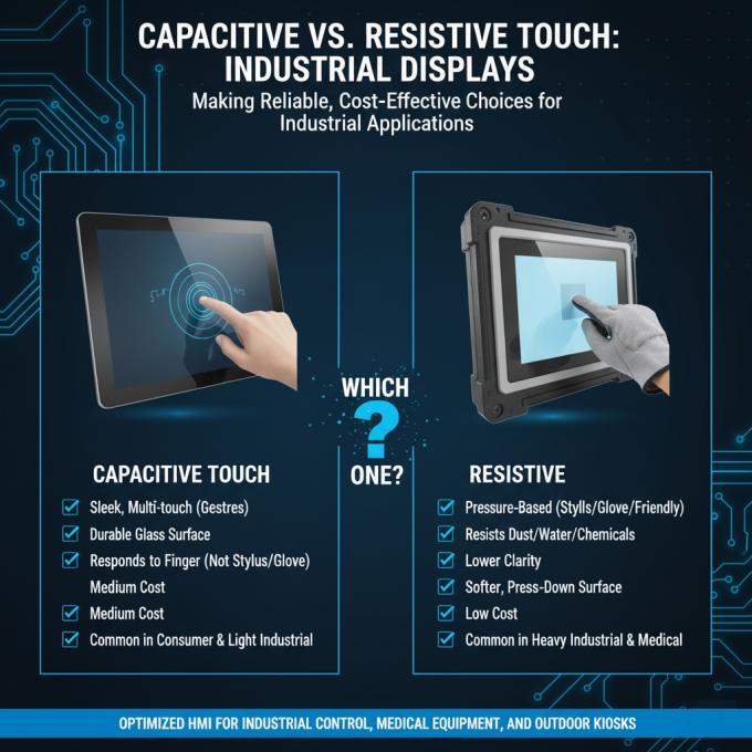 Capacitive vs. Resistive Touch: Choosing the Right Industrial Touch Display